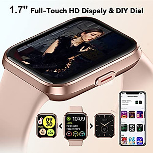 Smart Watch for Women Men(Answer/Make Call), Fitness Tracker with Heart Rate Blood Oxygen Sleep Monitor, 1.7" Touch Screen Smart Watch for Android iPhone iOS with Alexa Built-in, IP68 Waterproof