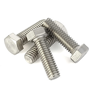 1/4-20 x 3/4" Hex Head Cap Screws Hexagon Bolts, External Hex Drive, Stainless Steel 304, UNC Coarse Thread Fully Threaded, 50 PCS