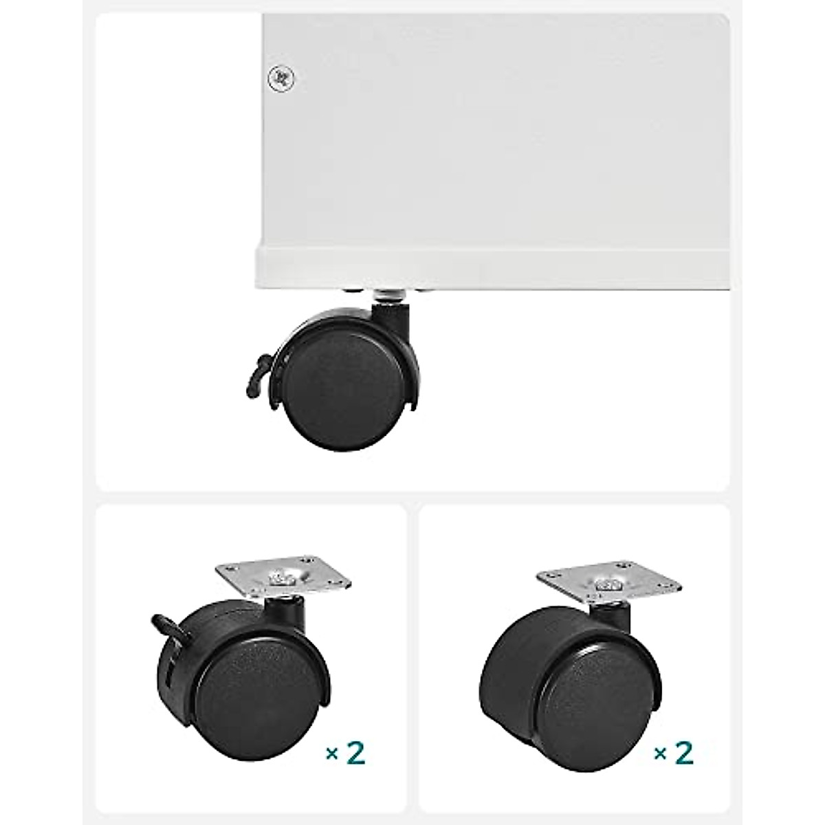 SONGMICS Kids Bookshelf, Toy Organizer, Chest and Bookcase with 3 Shelves, Storage Box with Wheels, Multipurpose, Space Theme 11.6D x 24.6W x 27.6H in