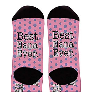 Grandmother Gifts Best Nana Ever Sock for Grandma Clothes Best Nana Socks 1-Pair Novelty Crew Socks