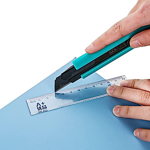 RVOGJP Premium Utility Knife, 1PC Retractable All Metal Heavy Duty Box Cutter, Quick Change Blade Razor Knife, with 3 Extra Blades