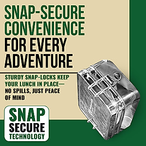 3-in-1 Stainless Steel Bento Box For Kids & Adults with Snack Pod - Holds 6 Cups of Food, 100% Crack-Resistant, Secure Locks, Eco-friendly Metal Lunch Container