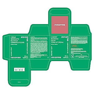 innisfree Cherry Blossom Glow Tone-Up Cream with Niacinamide for Bright, Even Skin Tone, Korean Skincare Gel Moisturizer for Face (Packaging May Vary)