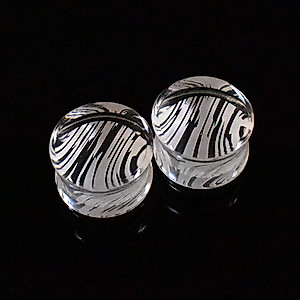 Jboyanpei 6Pcs/3pair Stripe Pattern Acrylic Ear Gauges Tunnels and Plug Ear Expander Studs Stretching Body Piercing Jewelry Size 20mm