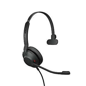 Jabra Evolve2 30 UC Wired Headset, USB-A, Mono, Black – Lightweight, Portable Telephone Headset with 2 Built-in Microphones – Work Headset with Superior Audio and Reliable Comfort