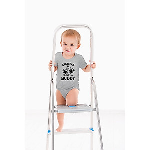 AW Fashions Grandpa's Drinking Buddy Bodysuit Funny Newborn Announcement Baby Boy Outfit Cute Girl Clothes (6 Months, Sports Grey)