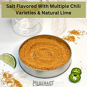 MixCraft Cocktail Crystals, Bar Glass Rimming Salt & Sweet, Rim Mix for Drinks, Chili Lime, 4 ounces