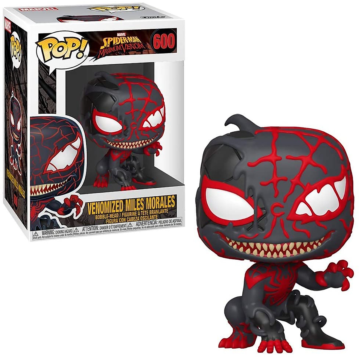 POP Marvel: Venom - Venomized Miles Morales Funko Vinyl Figure (Bundled with Compatible Box Protector Case), Multicolor, 3.75 inches