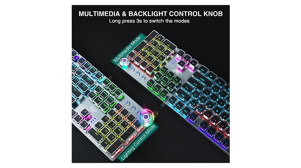 AULA Retro Typewriter Gaming Keyboard and Mouse Combo (F2088 Punk Blue ...