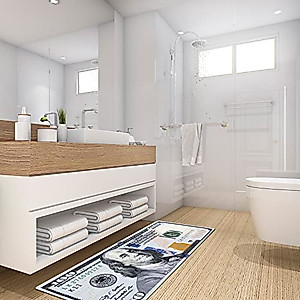 Ileading New Hundred Dollar($100) Bill Money 2' X 5' Indoor Runner Rug, Non-Slip Money Area Rug for Living Room Bedroom Kitchen Laundry Mat (24"X59" Green Multicolor)