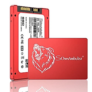 Somnambulist 2.5 Inch SATA 3 120GB 240GB 60GB SATA3 SSD Internal Hard Drive for Laptop (Red Bear-60GB)