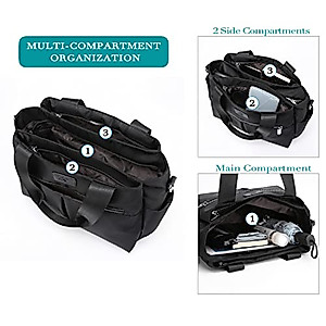 DOURR Hobo Handbags Light Nylon Crossbody Bag for Women, Multi Compartment Tote Purse Bags (Black)
