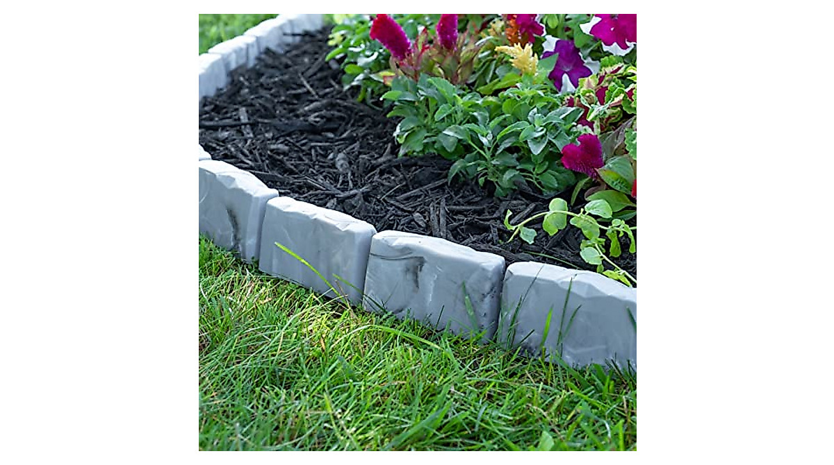 EasyFlex No-Dig Landscape Edging - Durable Stone-Look Garden Border