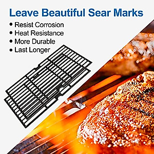 Utheer Grill Grates fit Oklahoma Joe's Longhorn Comb Charcoal/Gas Smoke 12201767,14201767, Oklahoma Joe's Longhorn 18202083,16202046,15202029, for Grill Or Smoker Sides, Heavy Duty Cast Iron, 2 Pcs