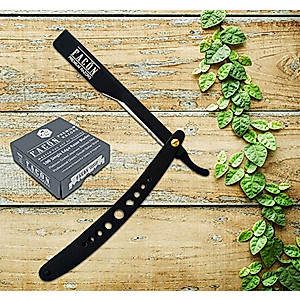 100 BLADES + Facón Professional Adjustable Straight Edge Barber Razor - Salon Quality Cut Throat Shavette
