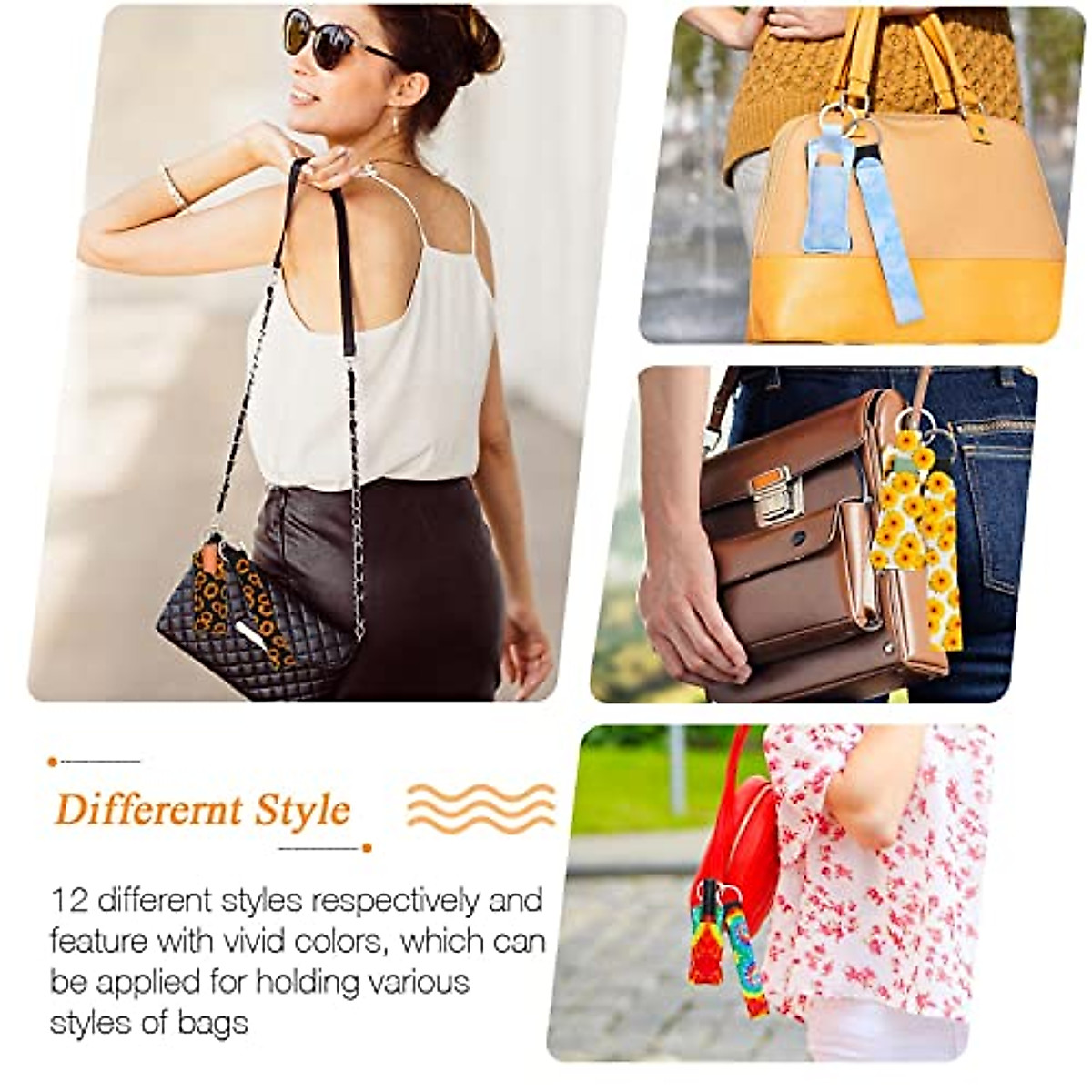 30 Pieces Halloween Lipstick Keychain Holders Lipstick Holder Keychain with Wristlet Keychain Lipstick Sleeve Pouch Lip Balm Portable Pocket Lip