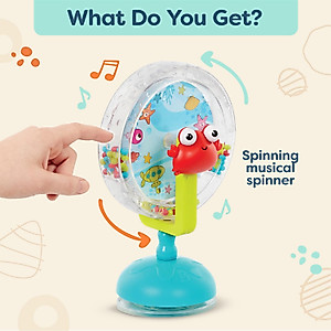 B. toys- B. baby- Baby Table Top Ferris Wheel Toy – High Chair Toy – Musical Toy with Songs & Sounds – Educational & Developmental – Whirly Wheel- 6 Months +