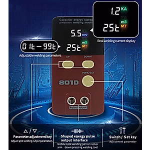 RCBDBSM Battery Spot Welder, 12 KW Capacitor Energy Storage Pulse Welding Machine, Portable Energy Storage Pulse Welding Machine for Battery Pack 18650 14500 Lithium Batteries