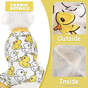 Dog Pajamas for Boy Girl, Velvet Dog Pjs Puppy Clothes, Animal Prints Pet Clothes Female, Fall Pet Sweater Teacup Puppy Outfit (Duck, Medium)