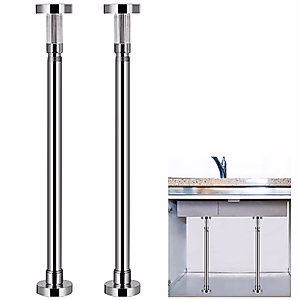 Sanbege 2 Pcs Undermount Sink Brackets Adjustable, Stainless Steel Sink Support Legs, Drill Free Sink Installation and Repair Kit System for Kitchen, Bathroom (19.7"-31.5")