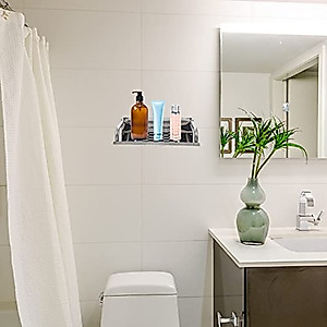 Rustic Wall Shelves Hanging Floating Shelves 1 Set Storage Rack Bathroom Wall- Mounted Shelf Practical Storage Shelf for Home Metal Floating Shelves Bathroom Wall Shelves