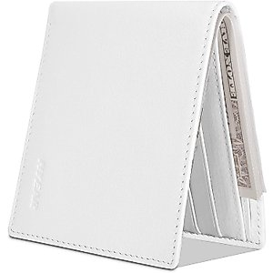 NYEAR White Wallet for Men Slim Mens Wallet Leather Bifold Wallets for Men White Wallet Men Compact Leather Wallets for Men As Nice Gifts for Birthday, Anniversary and Graduation,White,Slim Wallet