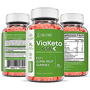 Viaketo Max Keto Gummies Via Keto Collagen Booster Contains Organic Silica Bamboo Acai Berry with Pomegranate Juice 60 Gummys
