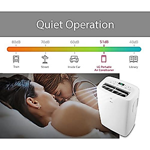 LG 6,000 BTU (DOE) / 8,000 BTU (ASHRAE) Portable Air Conditioner, Cools 250 Sq.Ft. (10' x 25' room size), Quiet Operation, LCD Remote, Window Installation Kit Included, 115V