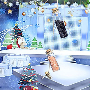 VOFUWS 80PCS Mini Glass Bottles with Corks 50pcs 1.5ml and 12pcs 14ml and 18pcs 25ml(120pcs Eye Screws,30 Meters Twine and 3pcs Funnel)