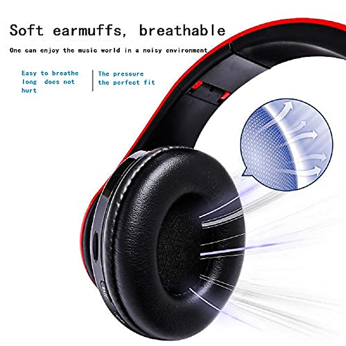 Gzkeji B39 Bluetooth Headset Headset Head-Mounted Wireless Light-Emitting Colorful Breathing Light can be plugged into a Card Folding bass a Variety of Devices and Scene Universal Headphones (White)