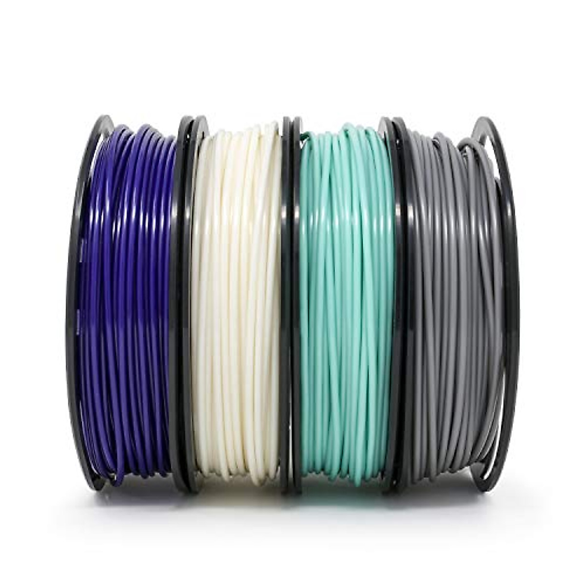 Gizmo Dorks Low Odor ABS 3D Printer Filament 1.75mm 200g Sample Pack - White, Teal, Purple, Grey