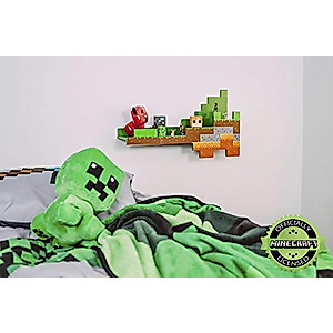 Minecraft Overworld Wall Shelf, Wall Decor | 2 Feet Long | Holds 15 Pounds