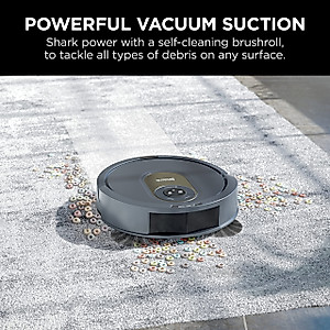 Shark AV2001 AI Robot Vacuum with Self-Cleaning Brushroll, Object Detection, Advanced Navigation, Home Mapping, Perfect for Pet Hair, Compatible with Alexa, Gray