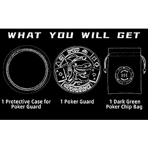 Poker Guard, Weights for Poker, Poker Gifts for Men, Poker Card Protector, Poker Accessories, Poker Chips with Plastic Case (Lucky Horseshoe)