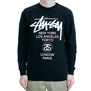 Stussy World Tour Crew in Black (XL)