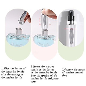 LAIYOHO 3 Pcs 5ml Portable Perfume Decanting Bottles Mini Bottom Direct Refillable Perfume Spray Bottles Suitable for Travel.