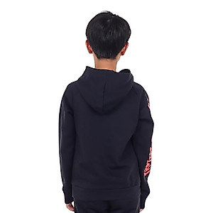 Under Armour boys Rival Fleece Graphic Hoodie, (001) Black/Beta/White, Large