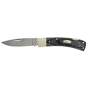 Old Timer Heritage Series 5OT Bruin 6.5in Traditional Lockback Folding Knife with Stainless Steel Drop Point Blade, and Laminate Wood Design Handle for Hunting, Camping, Every Day Carry, and Outdoors