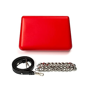 M10M15 Handbag Women PU Leather Clutch Purse Crossbody Shoulder Bag with Metal Chain Adjustable Strap