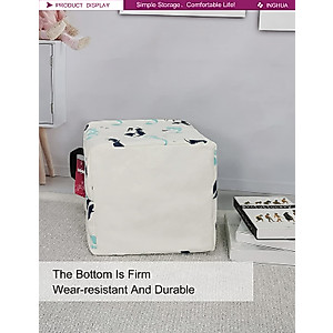 INGHUA Square Storage Basket Fabric Organizer Bin for Toys,Books,Clothes,Gifts,Pets-Perfect for Home,Office,Nursery,Dorm,Shelf(Square-mermaid)