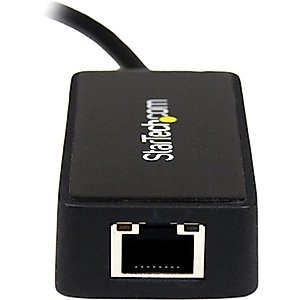 StarTech.com USB 3.0 Ethernet Adapter - USB 3.0 Network Adapter NIC with USB Port - USB to RJ45 - USB Passthrough (USB31000SPTB), Black, 0.7" x 1.4" x 5" x 5"
