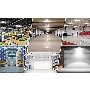AUXTINGS 150W UFO LED High Bay Light 15000lm 6000K Daylight 600W HID/HPS Equivalent LED Shop Lights for Warehouse Shop Workshop Industrial Factory Garage Basement Barn High Bay Light