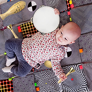 Musical Instruments Set, 15PCS Natural Wooden Percussion Tambourine Maracas Bells Instruments, Educational Music Kit with Storage Bag Birthday