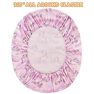 Yibeizi Unicorn Twin Sheets Set for Girls, Kids Cute Princess Printed Bedsheets Microfiber Deep Pocket Bed Sheet & Pillowcase Sets 3 Pieces