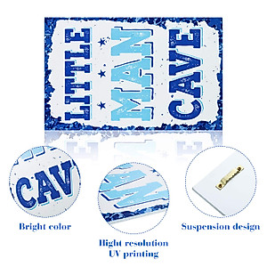 Little Man Cave Wood Sign Children Cave Sign Door Elegant Wood Sign Bedroom Sign Hanging Toddler Boys Room Decor Wall Art Decorative Wood Sign for Kids Children Bedroom