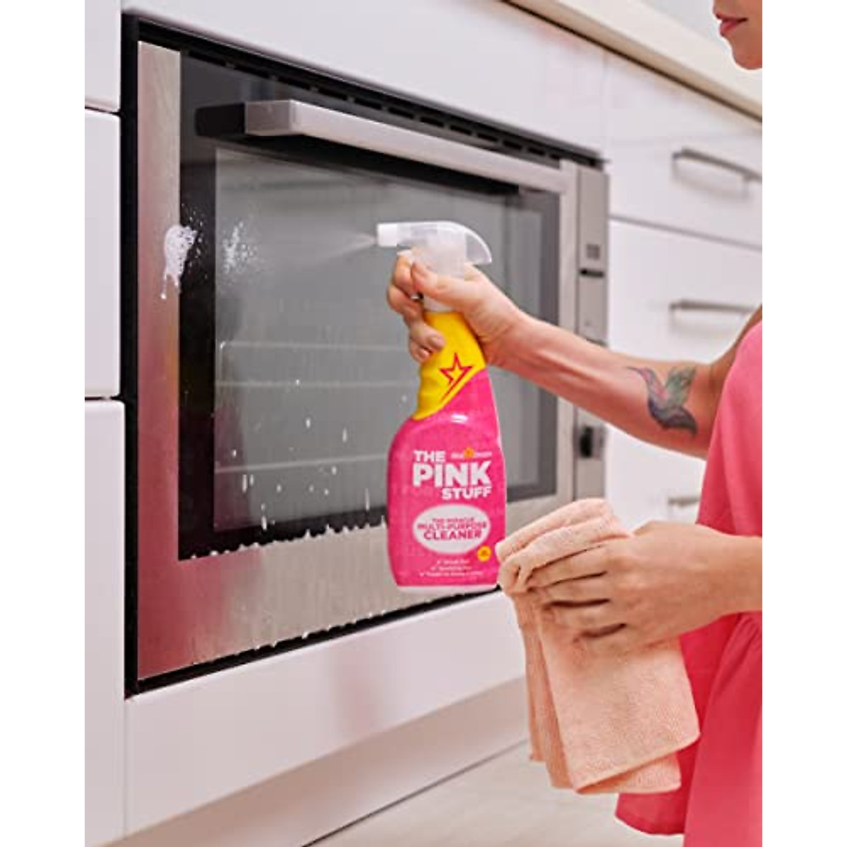 Stardrops - The Pink Stuff - Ultimate Bundle - The Miracle Cleaning Paste, Multi-Purpose Spray, Cream Cleaner, Bathroom Spray (1 Cleaning Paste, 1 Multi-Purpose Spray, 1 Cream Cleaner, 1 Bathroom Foam Cleaner)