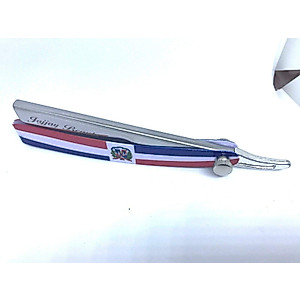 Dominican Flag Straight Edge Barber Razor Folding Shaving Razor