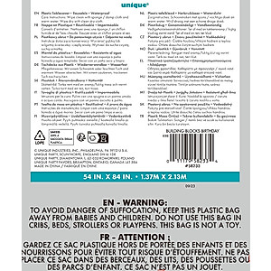 Building Blocks Birthday Plastic Tablecloth, 84" x 54"