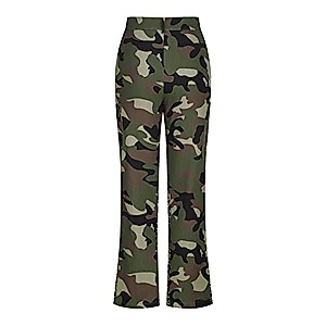 Women's Cargo Camouflage Pants Camo Straight Leg Pants with Pockets Combat Military Trousers for 2023 Fall