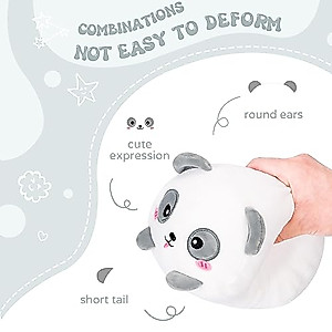 AIXINI 8 inch Cute Panda Plush Stuffed Squishy Animal Cylindrical Body Pillow,Super Soft Cartoon Hugging Toy Gifts for Bedding, Kids Sleeping Kawaii Pillow